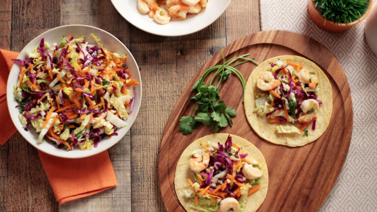 Florida OJ Spicy Shrimp Tacos with Citrus Slaw | Florida Orange Juice